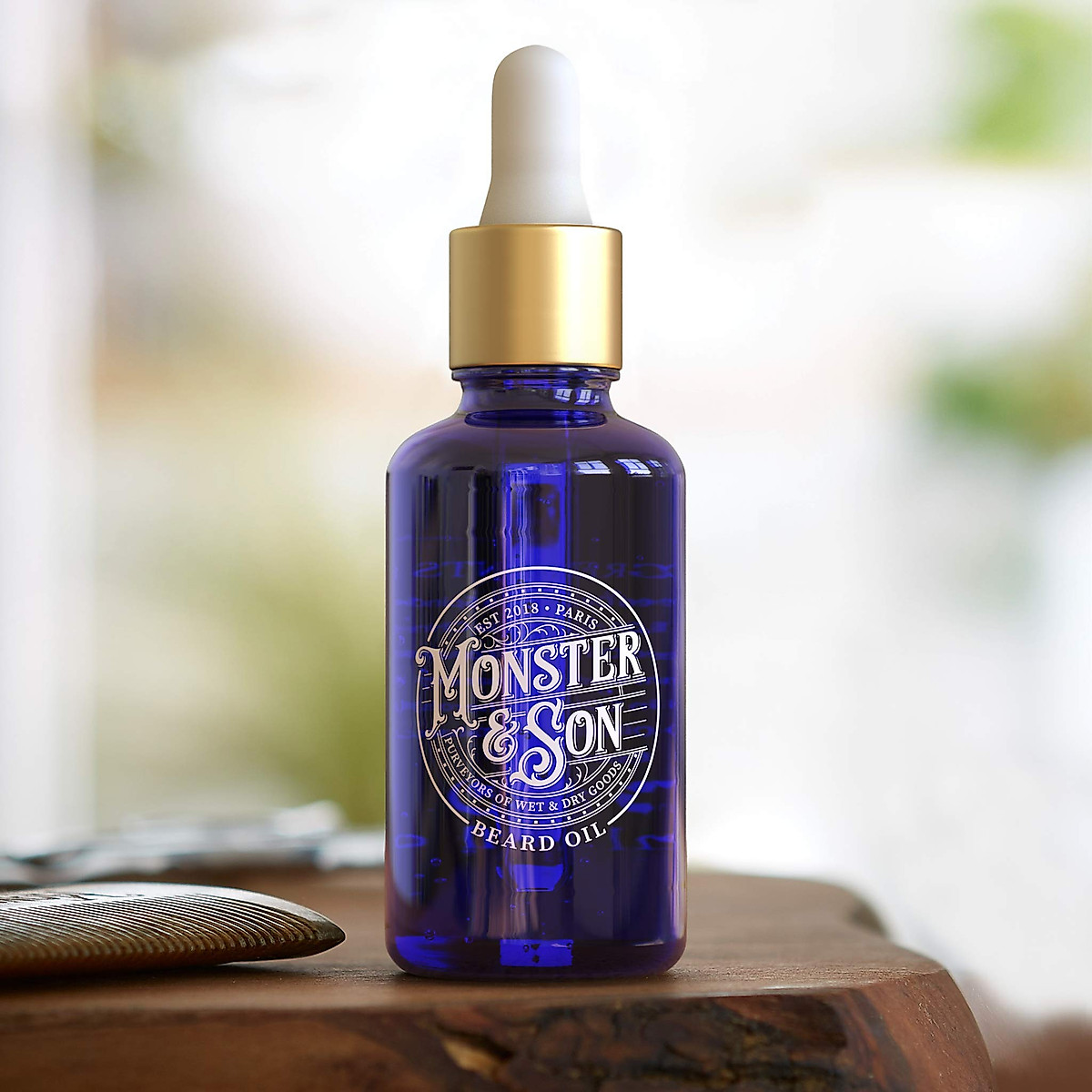 Monster&Son Classic Signature Blend Raw Cold Pressed Organic Beard Oil 1.7oz - Helps to Hydrate, Style and Promote New Hair Growth - Rich in Vitamins & Minerals - Jojoba, Argan & Meadowfoam Oils
