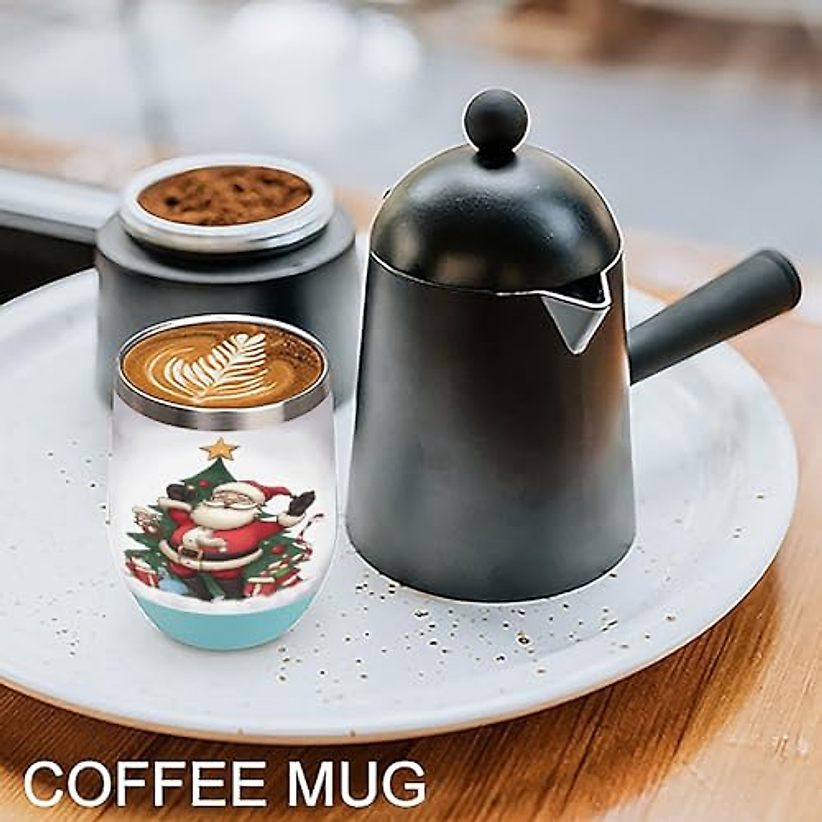 Stainless Steel Insulated Cup, Merry Christmas Print 304 Stainless Steel, Smooth Round Rim Ideal for Office, Home, And Gift Giving