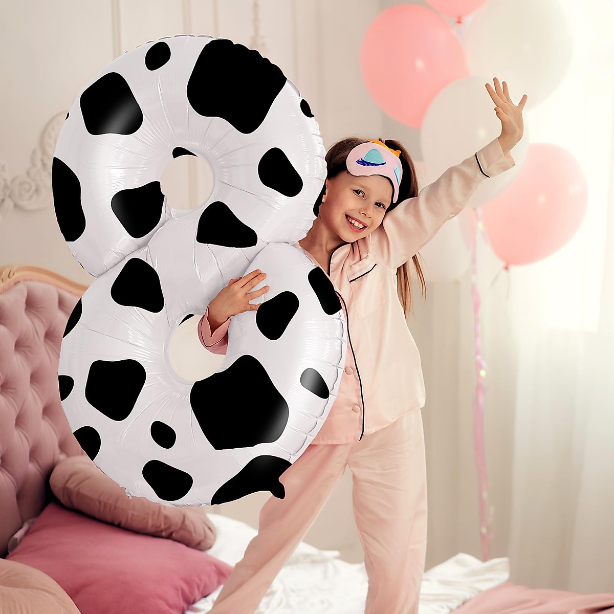 40 Inch Cow Print Number 50 Balloons Jumbo 50 Foil Party Balloons for 50th Birthday Party Decorations, 50th Anniversary Event Decor Supplies