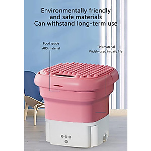 Portable washing Machine,Foldable Mini Washing Machine, Small Washer for Baby Clothes, Underwear or Small Items, Apartment, Dorm, Camping, RV Travel laundry- Gift Choice (Pink)