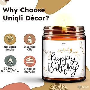 Happy Birthday Candles, Happy Birthday Gifts for Women Friendship, Unique Best Friend Happy Birthday Candles Gifts for Women Mom, Soy Wax Non Toxic Candle and Aromatherapy Candles, Valentines Day