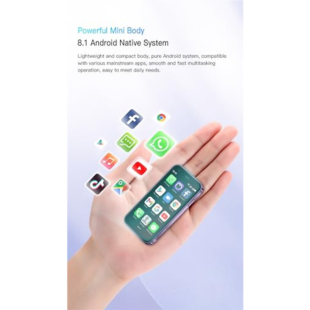 XS15 Mini Smartphone for Kid Unlocked 3G Tiny Smartphone Android 8.1 3inches Display 2GB RAM 16GB ROM WiFi Bluetooth Backup Small Cellphone Gift for Student (Black)