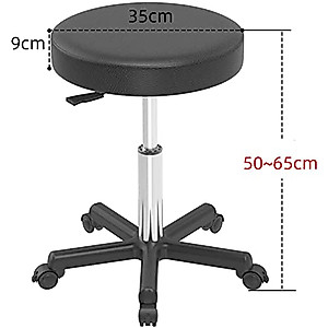 Gcxgz Rolling Swivel Stool Saddle Stool On Wheels, Massage Beauty Saddle Chair Adjustable Swivel Salon Stool for Manicure Tattoo Spa Salon for Kitchen,Salon,Bar,Office,Massage