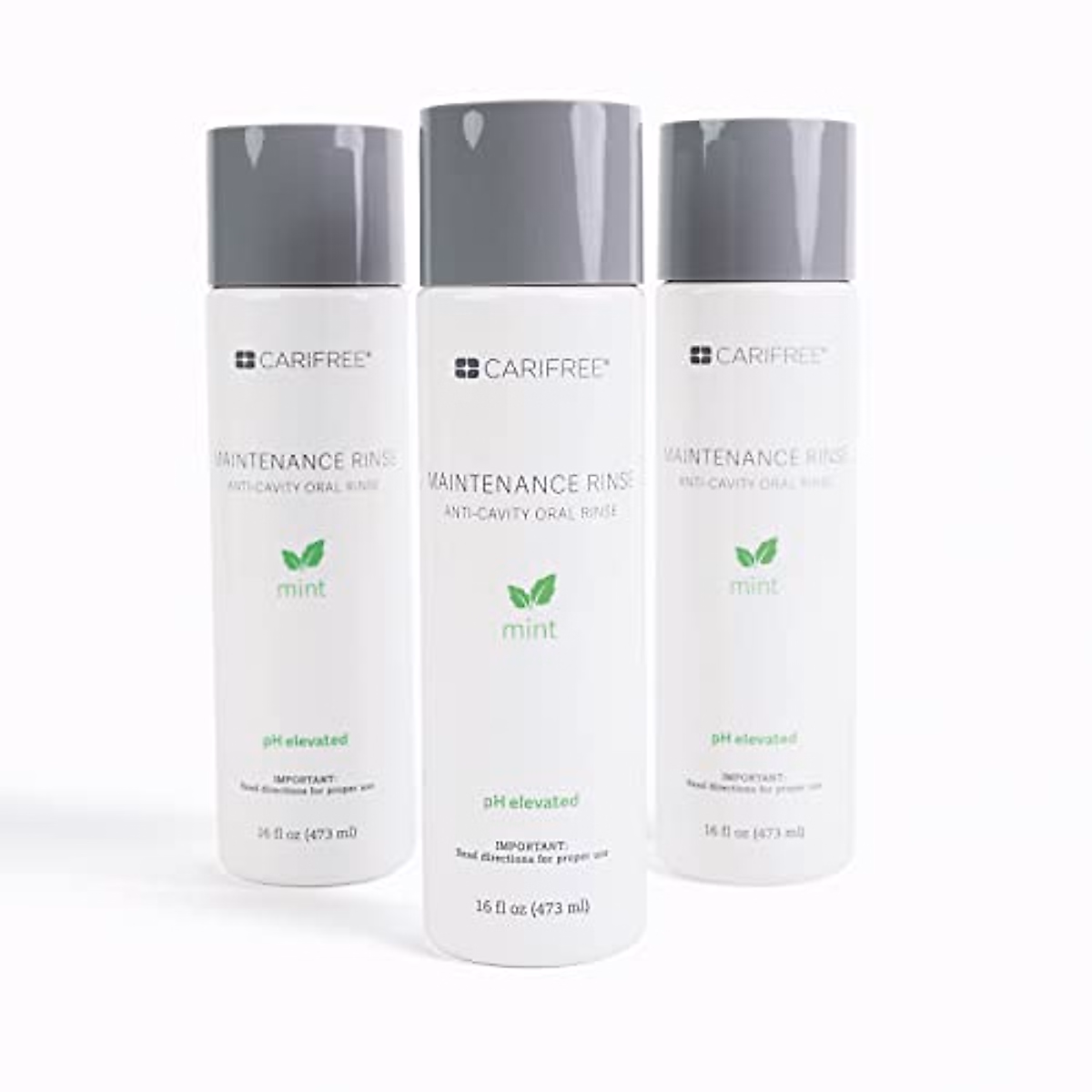 CariFree Maintenance Rinse (Mint): Fluoride Mouthwash | Dentist Recommended Anti-Cavity Oral Care | Neutralizes pH | Freshen Breath | Cavity Prevention (Pack of 3)