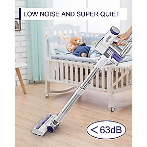 ORFELD Cordless Vacuum Cleaner, 24000Pa Powerful Cordless Vacuum, 6 in 1 Lightweight Stick Vacuum with Brushless Motor - 40 Min Runtime, for Pet Hair Carpet Car Hardwood Floor Cleaning