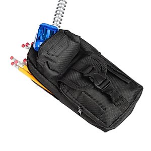 GEARILLA Tactical Pencil Case - Large Storage Pen Bag with Compartments, Metal Carabiner, Straps - Portable Pouch Organizer for Pens, Pencils, Tools - Ideal for School, Office, and Travel - Black