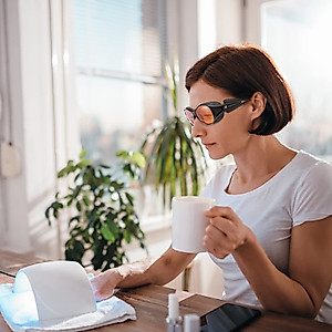 Professional UV Light Safety Glasses for 90nm-490nm wavelength UV lamps, UVC protective glasses, blocking blue light , Anti-Fatigue Anti Glare, shatterproof, anti-scratch and anti-fog, orange lenses