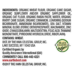 Earth's Best Organic Cookies, Toddler Snacks, Oatmeal Cinnamon, Sesame Street Letter of the Day Cookies, 5.3 Ounce