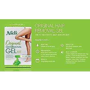Nad's Wax Kit Gel, Wax Hair Removal For Women, Body+Face Wax, 6 Ounce
