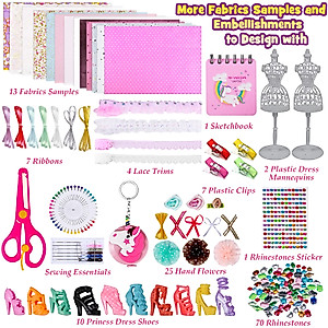 Tacobear Fashion Designer Kits for Girls Sewing Kit for Kids Fashion Design Sketchbook Creativity DIY Arts & Crafts Learning Toys Teen Birthday Gifts Age 6 7 8 9 10 11 12