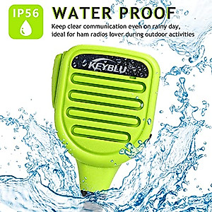 KEYBLU CP200D Waterproof Shoulder Speaker Mic 2 Pin Two Way Radio Microphone with 3.5mm Audio Jack Compatible with Motorola CP200 CLS1410 CLS1110 RDM2070D walkie Talkie (for Motorola, Green)