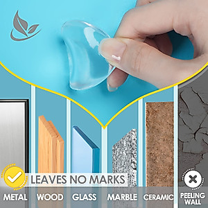 Door Stoppers Wall Protector Rubber - 8 PCS Clear, Self Adhesive Round Bumper from Door Handle / Knobs Door Stop Guard Shield Stick on Fridge Cabinet Corner Furniture