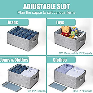 Wardrobe Clothes Organizer, Fabric Clothes Drawer Organizer for Jeans Shirts Organizers Foldable Closet Organizer and Storage Drawer Organizers Clothes for Jeans T-shirts Bra Clothing Sweater 2 Pack