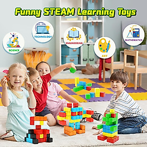 Hiwawind Magnetic Blocks, Toddler Toys for 3 4 5 Year Old Boys Girls, Building Stem Preschool Learning Magnet Sensory Toys for Kids,Classroom Must Haves Christmas Toys Birthday Gifts for Kids 3+…