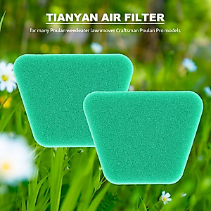 TIANYAN（5 PCS）530037793 530-037793 Air Filter Replacement for Poulan Pro Sears Craftsman Chainsaw 1900 1950 2025 2050 2075 2150 2175 2250 2350 2450 2550 Snapper 1838LE 1900 LE 1950LE 1975 Woodshark