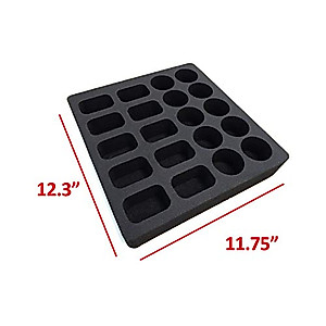 Polar Whale 2 Lotion and Body Spray Stand Organizers Tray Washable Waterproof Insert for Home Bathroom Bedroom Office 11.75 x 12.3 x 2 Inches 20 Slots Black 2pc Pair Set