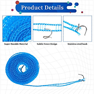 2 Pack Portable Clothesline, Windproof Non Slip Clothesline with Hooks, Adjustable Nylon Clothesline, Retractable Clothesline for Indoor Outdoor Laundry Camping Home