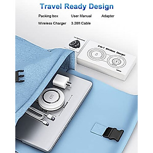 RTOPS Wireless Charger, 2 in 1 Magnetic Wireless Charging Station, Foldable Travel Charger Multiple Devices Compitable for iPhone 14/13/12/Pro/Max, iWatch, AirPods(Adapter Includes)