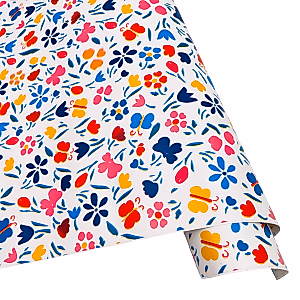 SimpleLife4U Colorful Butterfly Floral Contact Paper Peel & Stick Shelf Liner 17.7 Inch By 9.8 Feet