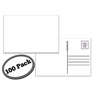 100 Pack of Blank Postcards. Each Post Card in this Bulk Set is 4 x 6, USPS Compliant (mailable), Permanent Marker Friendly, and Made in USA. Mail to Voters to get Votes.