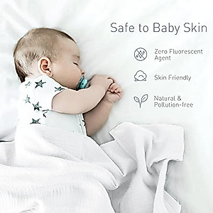 Knirose Newborn Baby Swaddle Blanket Unisex Swaddle Wrap Soft Silky Bamboo Muslin Swaddle Blankets Neutral Receiving Blanket for Newborn Boys and Girls Large 47 x 47 inches(120x120cm) (White)