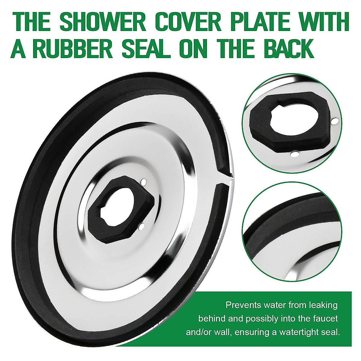 Shower Faucet Cover Plate Escutcheon for Moen 16090 Chateau Collection, Shower Valve Cover Plate, Shower Trim Kit Part for One-Handle Tub and Shower Faucets, 1 Pack