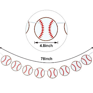 4 Pieces Baseball Banner Baseball Paper Garland for Sports Theme Party Decorations Baby Shower Birthday Photo Prop