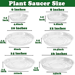 9 Pack Clear Plastic Plant Saucers (12 inch) Drip Trays Plant Plate Dish for Indoor Planters Flower Pots, Bulk