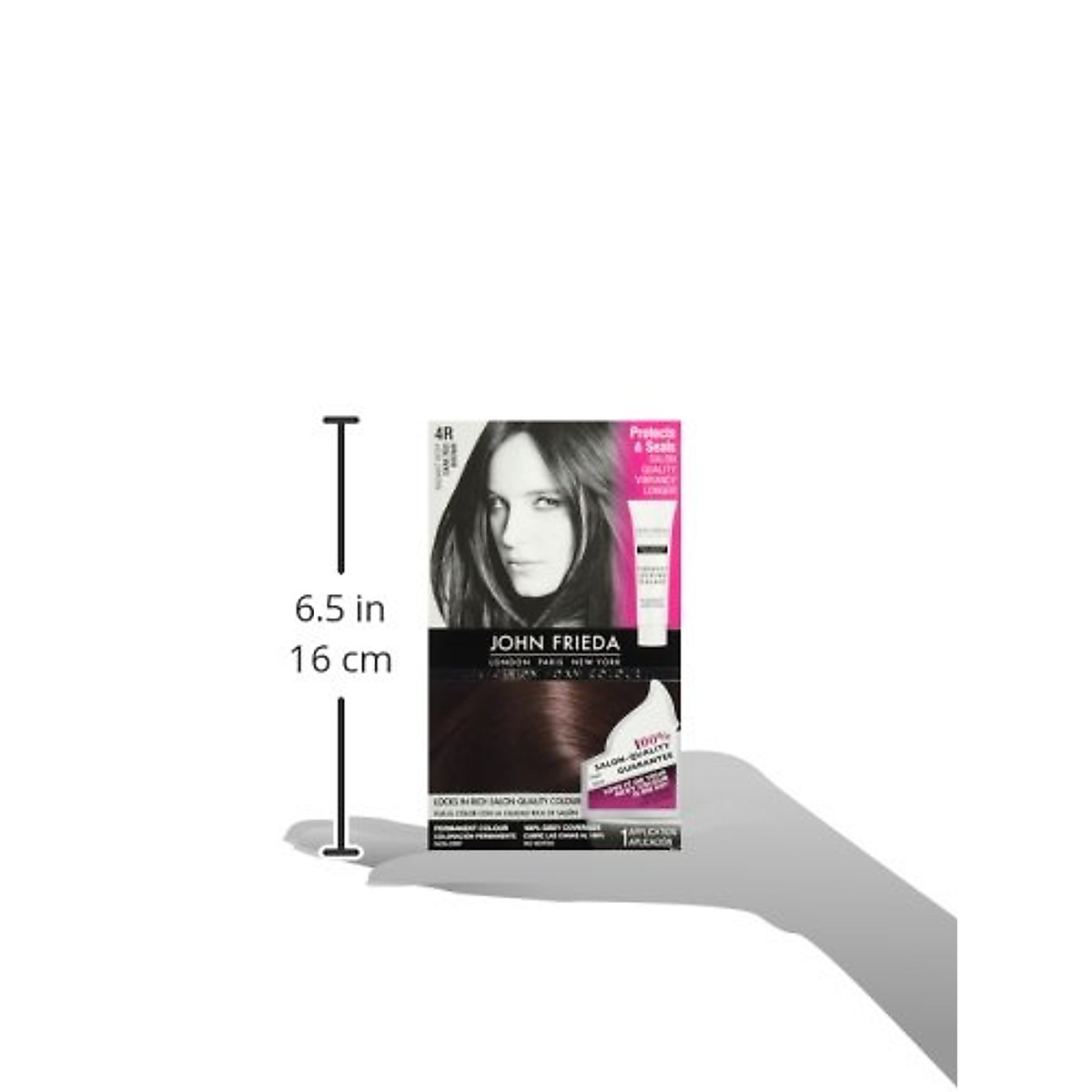 John Frieda Precision Foam Colour, Dark Red Brown 4R, Full-Coverage Hair Color Kit, Anti-Fade Gray Coverage, Deep Color Saturation Hair Dye, 1 Application