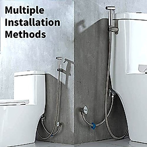 Handheld Bidet Toilet Sprayer, PHflo Stainless Steel Bathroom Bidet Sprayer Set,Baby Cloth Diaper Sprayer Kit, Bathroom Toilet Bidet Attachment,Pets Shower