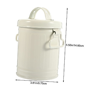 KOMBIUDA Desktop Trash Can Desktop Wastebasket Counter Garbage Bin Trash Container Mini Dumpster Car Trash Can Bags Tabletop Trash Can Iron Pencil Office Storage Barrel White