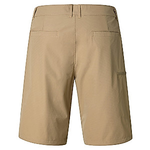 Derminpro Men's Classic Fit Stretch Nylon Waterproof Golf Shorts with Zip Pockets Khaki XX-Large
