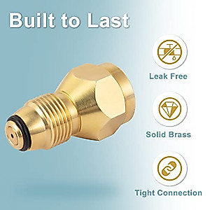 SHINESTAR Universal Propane Refill Adapter for 1 lb Tanks, Propane Adapter 1 lb to 20 lb for 16 oz Propane Fuel Cylinder, Solid Brass
