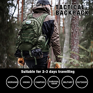 Mardingtop Tactical Backpack for Men,Military Molle Backpack for Hiking,Motorcycle Backpack，28L EDC Backpack