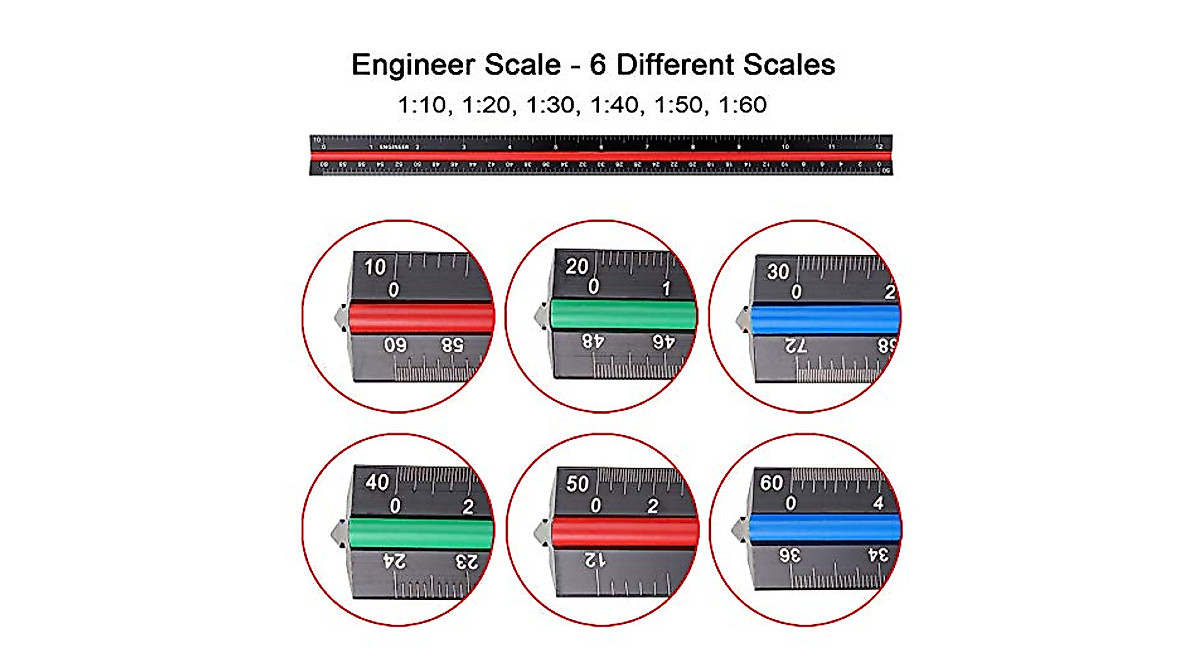 OwnMy 3 Pack Aluminum Scale Ruler Set for Architects