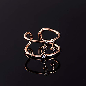 VIKI LYNN Taurus Zodiac Constellation Ring Sterling Silver Adjustable Horoscope for Women