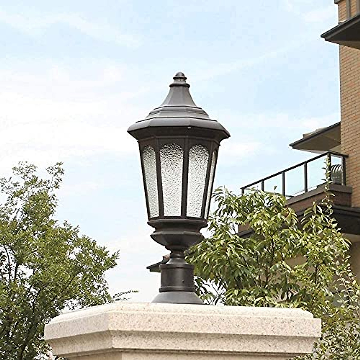 Outdoor Post Light Exterior Pillar Light Classical Outdoor Waterproof Column Head Lamp, Suitable for Door Porch Exterior Wall Pillar Lamp, Patio Porch Decoration Lighting
