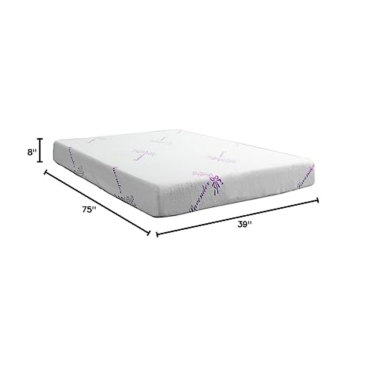 Tulo by Mattress Firm | 8 INCH Memory Foam Lavender Mattress | Medium Comfort | Pain-REDUCING Pressure Relief | Twin Size
