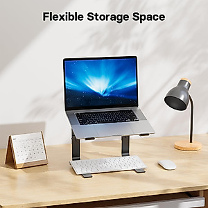 BONTEC Laptop Stand, Height Adjustable Notebook Stand, Ergonomic Laptop Desk Mount, Compatible with Most 10-17” Laptops, Space Black