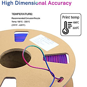 Nswern Silk Magic PLA 3D Printer Filament, Tri-Color Silk Shiny Filament Color Change Material 1.75mm +/- 0.02mm,1 kg/Cardboard Spool