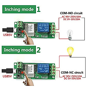 Onyehn SONOFF USB 5V DIY 1 Channel Jog Inching Self-Locking WiFi Wireless Smart Home Switch APP Remote Control Module for iOS/Android