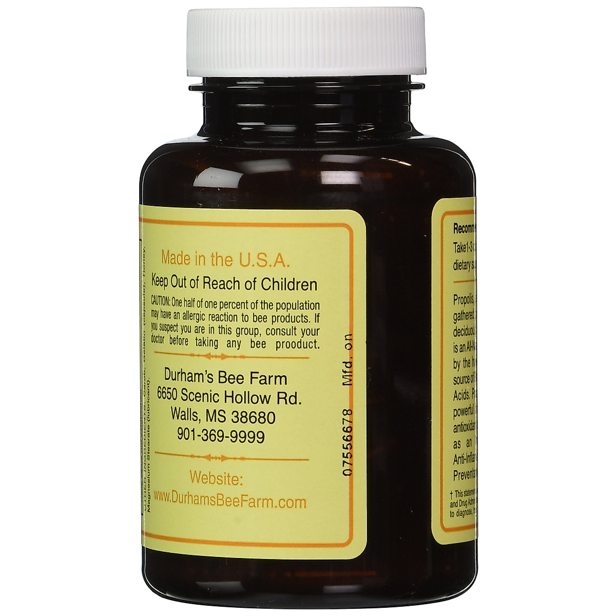 Durham's Bee Propolis 500mg 120 Capsules