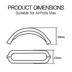 Tucana Case Compatible for AirPods Max Headphones, Silicone Headband Skin Cover, Earcup Accessary White