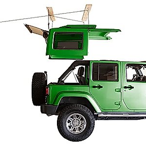 HARKEN - Hardtop Overhead Garage Storage Hoist for Jeep Wrangler and Ford Bronco, Safe Anti-Drop System, Easy One-Person Operation, Smart Garage Organization, (Freedom Panel Storage Capacity)