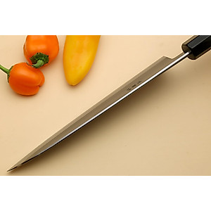 Yoshihiro Kurouchi Black-Forged Blue Steel #2 Stainless Clad Japanese Gyuto Chef Knife Kaede Handle (7"(180mm) & No Saya)