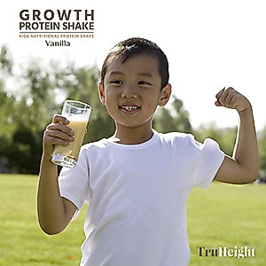 TruHeight Growth Protein Shake Ages 5+ (Vanilla) - Clinically Proven Nutrients, Vitamins, & Minerals for Kids, Teens & Young Adults - Immune Support, Non-GMO, Gluten-Free, Powder Shakes & Snacks
