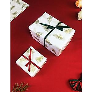 Bzumoot 50 Sheets Tissue Paper for Gift Bags 20 * 28 inches Gift Wrapping Paper for Gift Bags Gold Leaf Wrapping Gift Paper for Christmas Birthday Party Wedding Holiday Decorations DIY Craft