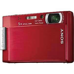 Sony Cybershot DSC-T100 8MP Digital Camera with 5x Optical Zoom and Super Steady Shot (Red)