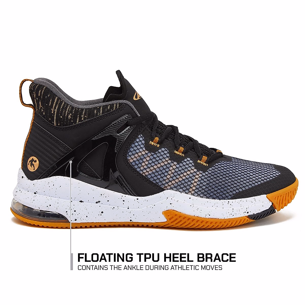 AND1 Turnaround Men’s Basketball Shoes, Indoor or Outdoor Basketball Sneakers for Men, Street or Court - Black/Yellow, 11 Medium