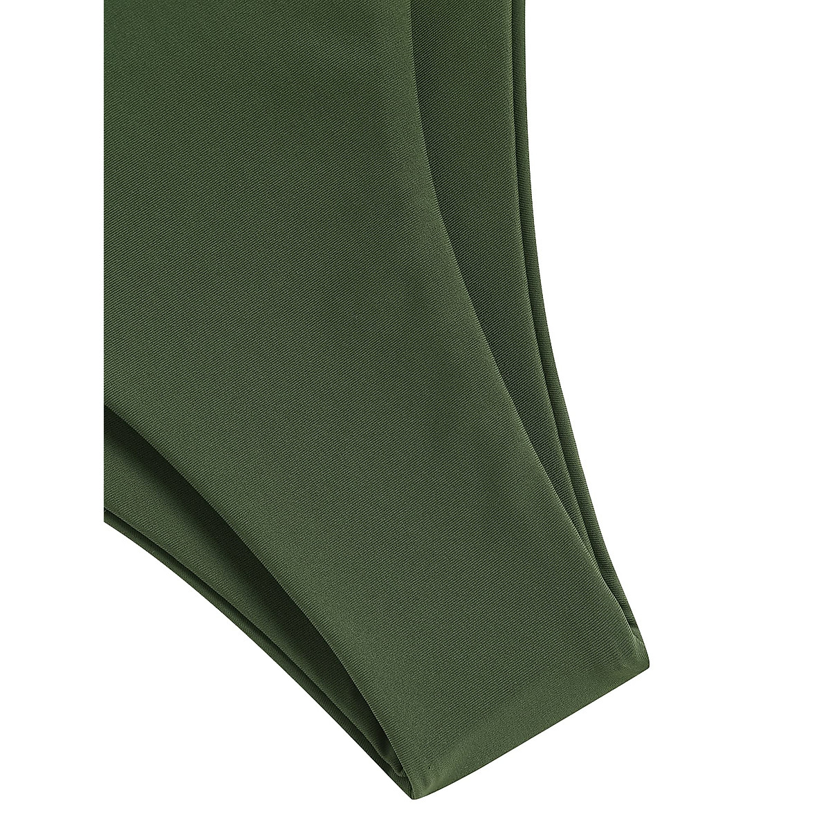 ZAFUL Women's Twist Front Bikini Sets Underwire Tie Back Bikini High Waisted Two Piece Swimsuit (1-Olive Green, M)